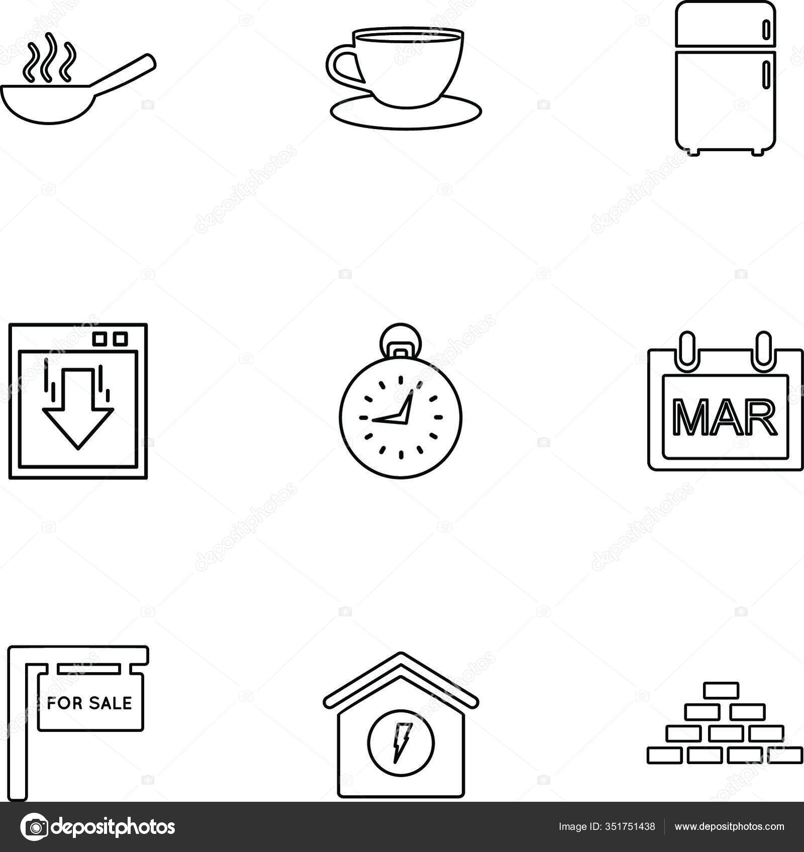 Vector Icons Isolated White Background Stock Vector Image by ...
