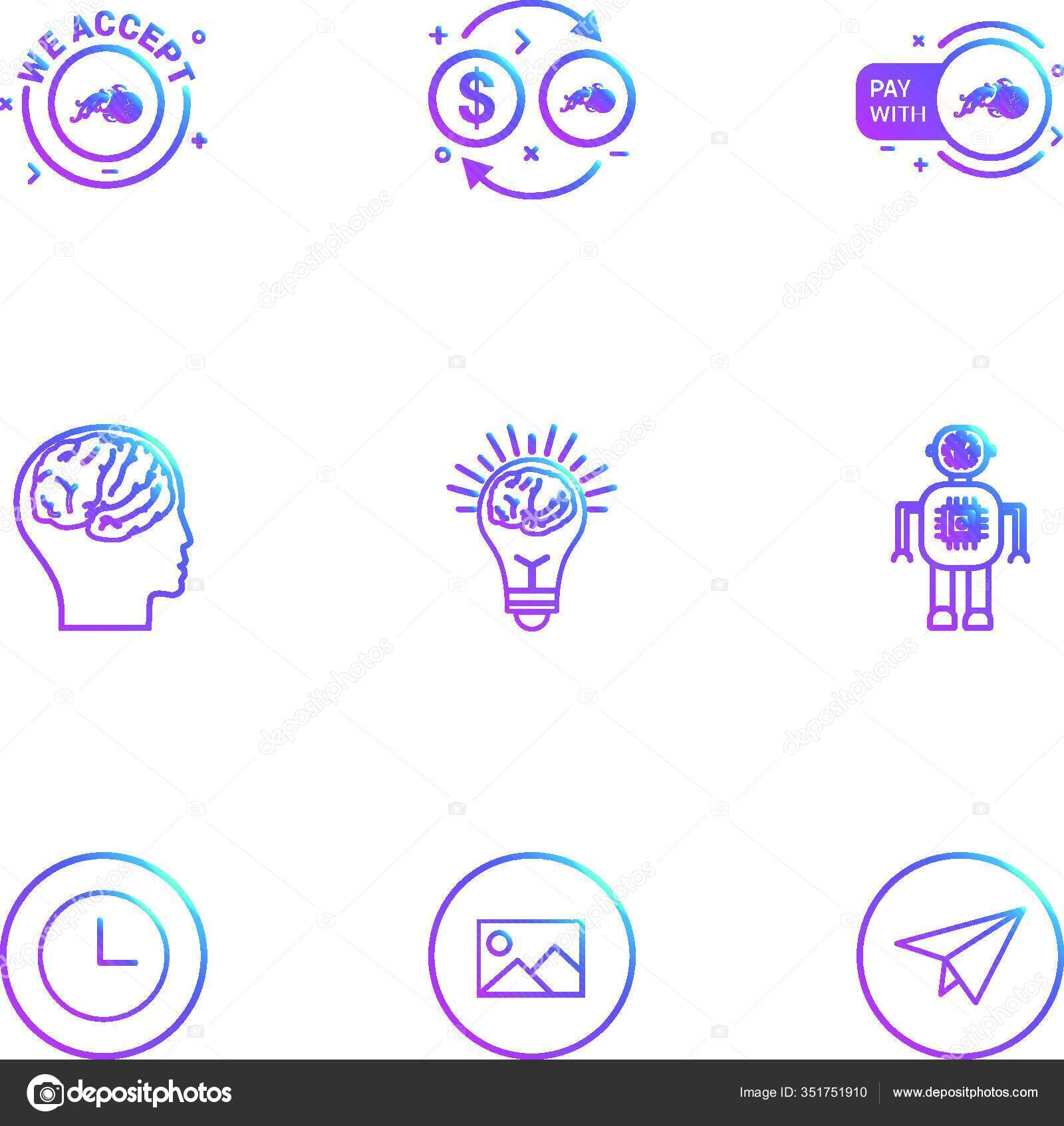 Vector Icons Isolated White Background Stock Vector Image by ...