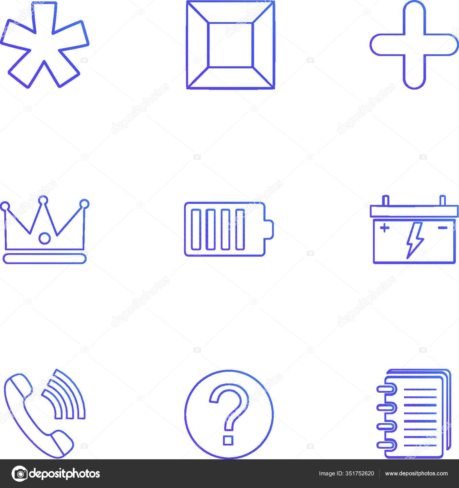 Vector Icons Isolated White Background Stock Vector by ...