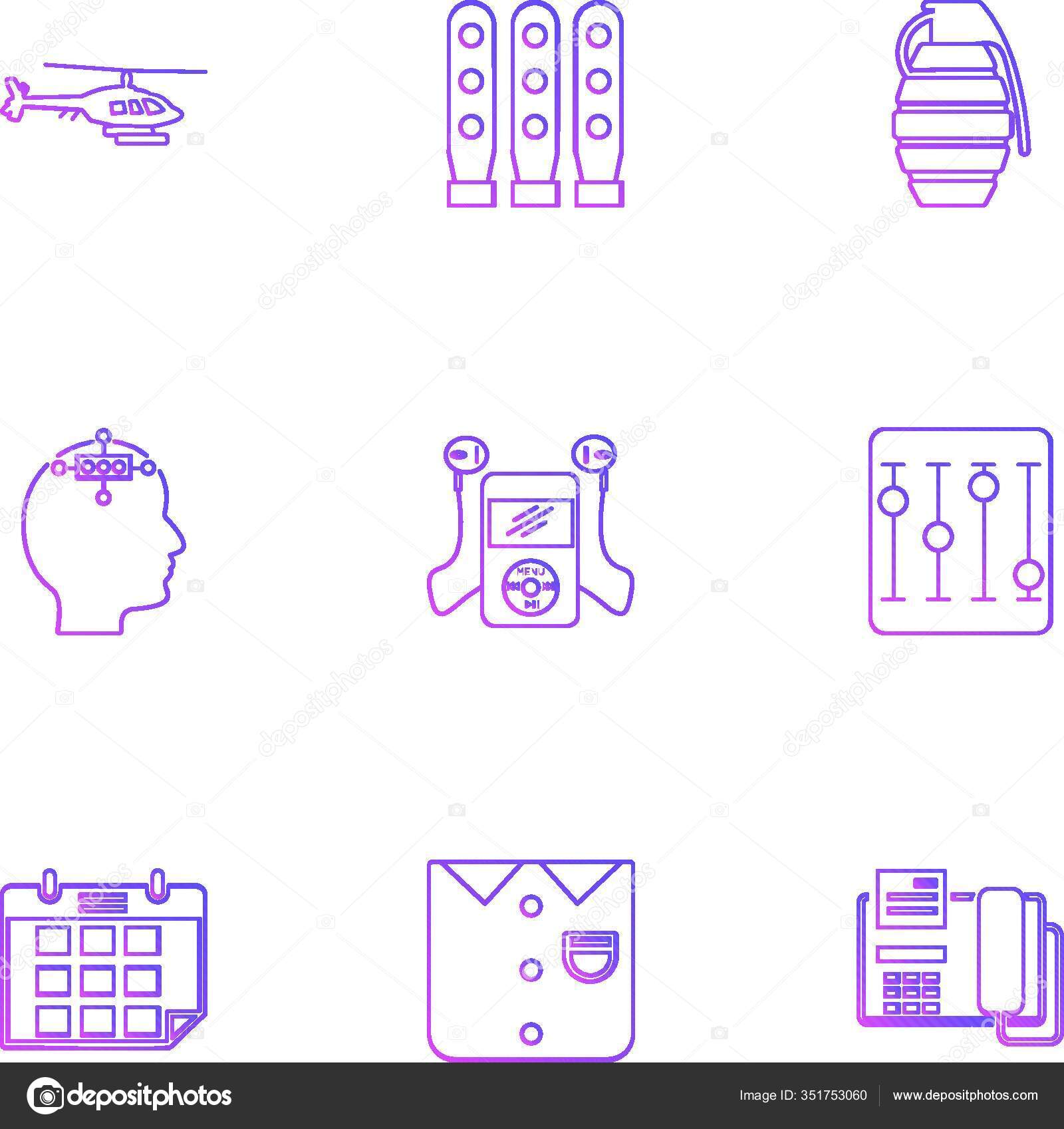 Vector Icons Isolated White Background Stock Vector by ...