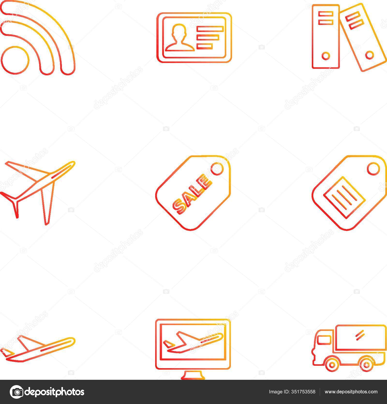 Vector Icons Isolated White Background Stock Vector Image by ...