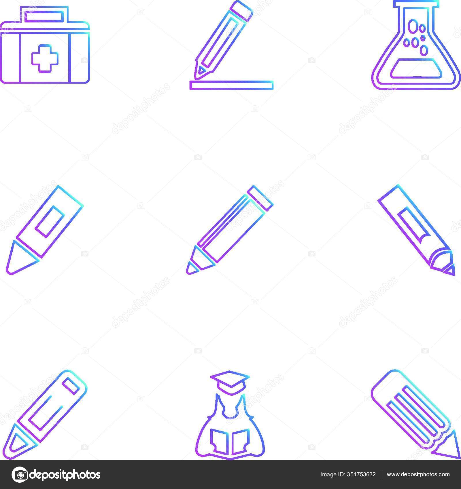 Vector Icons Isolated White Background Stock Vector by ...