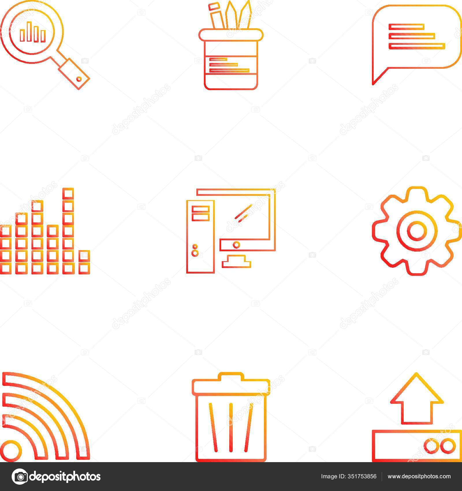 Vector Icons Isolated White Background Stock Vector by ...