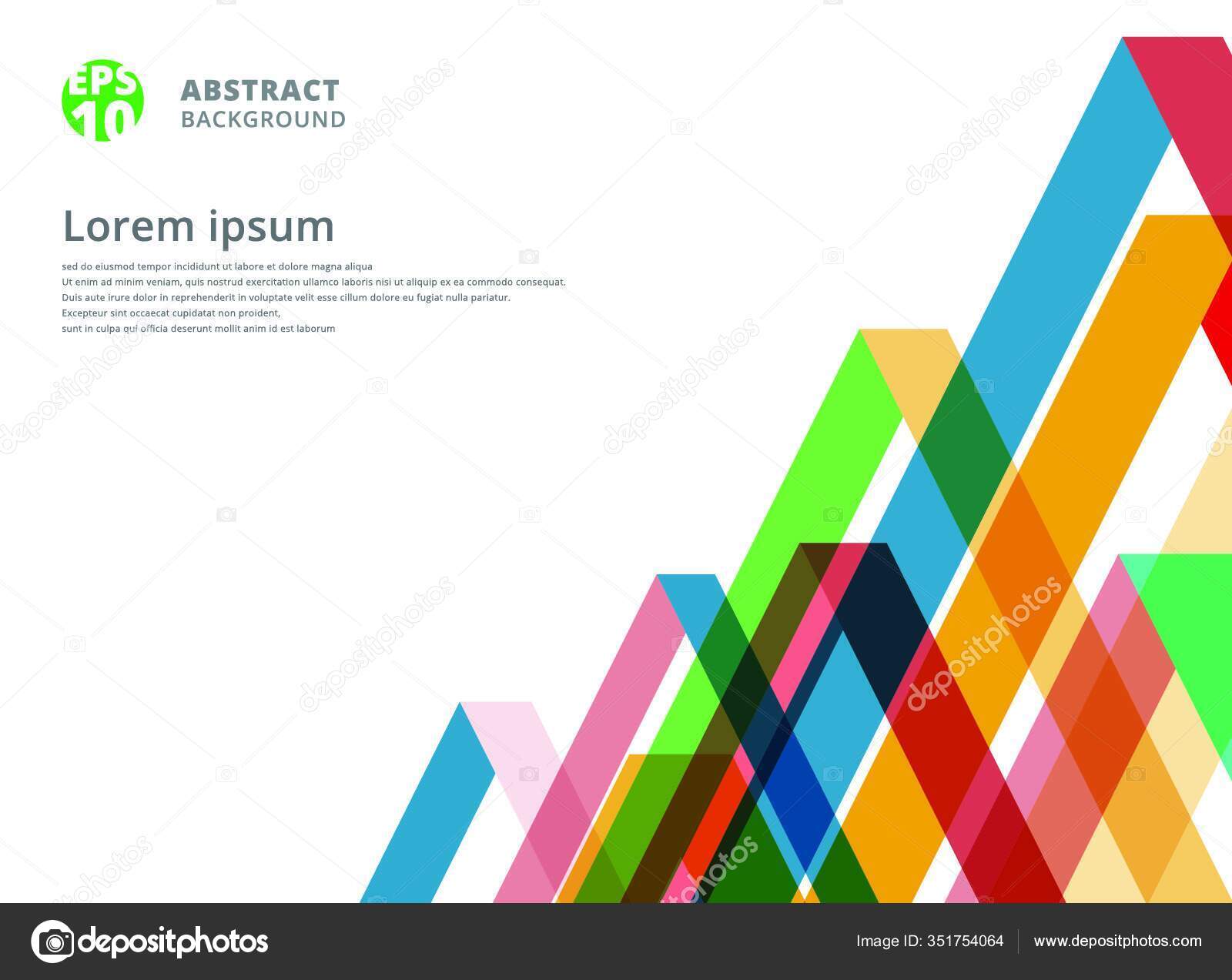Abstract Colorful Overlap Triangle Pattern White Background Copy Space Vector Stock Vector Image ...