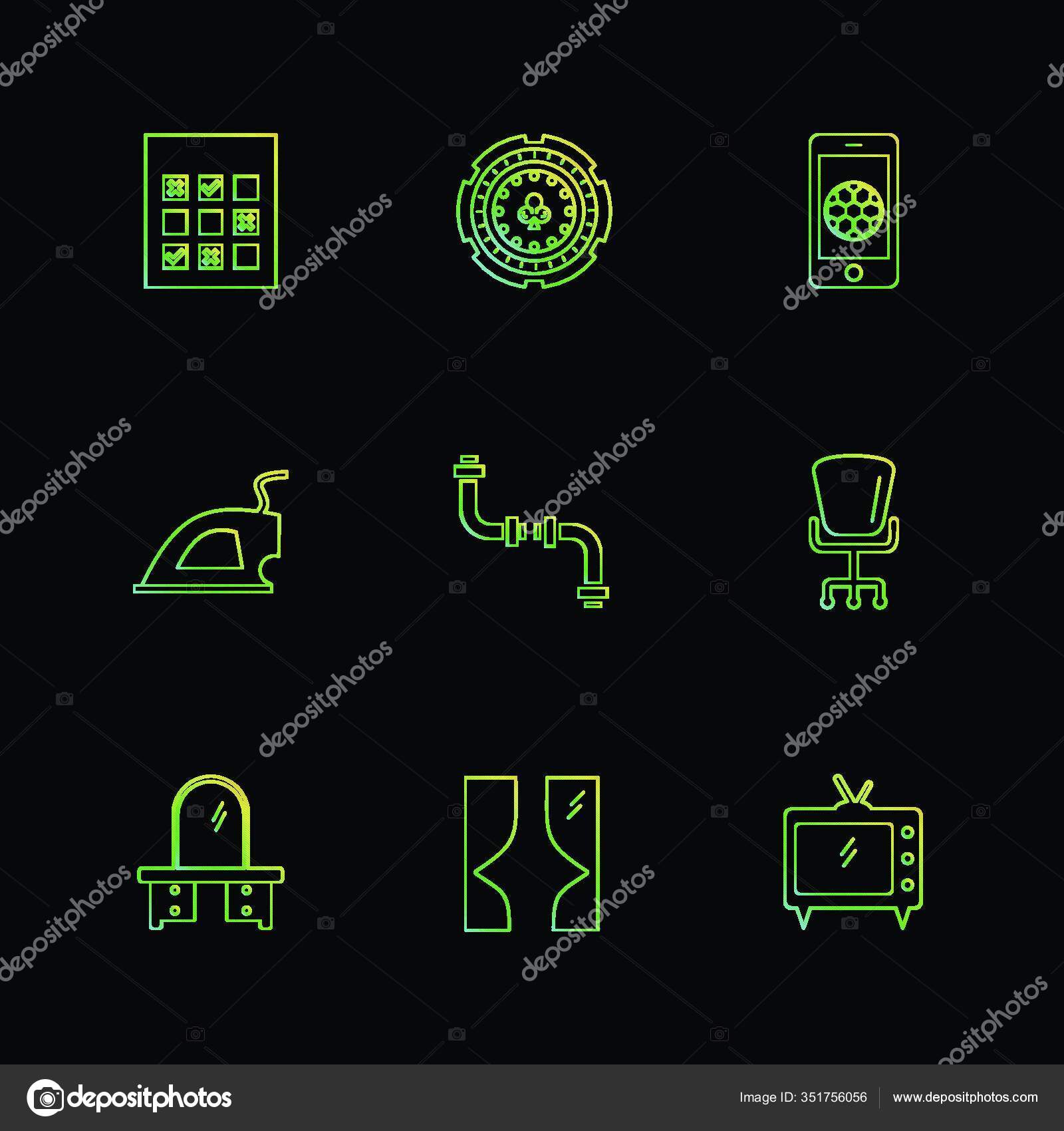 Vector Icons Black Background Stock Vector Image by ©PantherMediaSeller ...