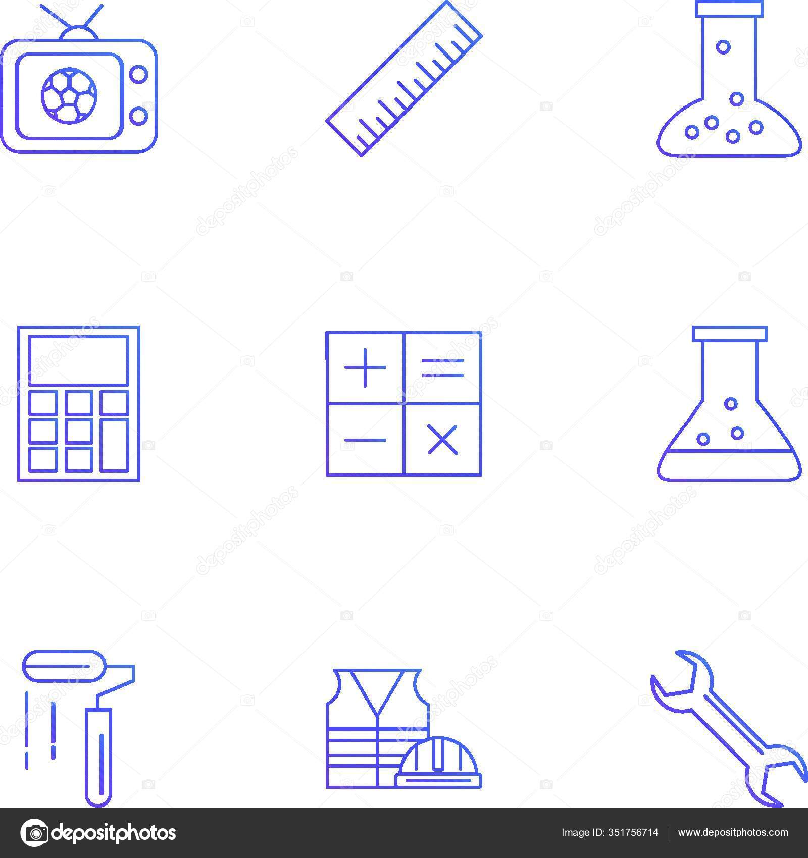 Vector Icons Isolated White Background Stock Vector Image by ...