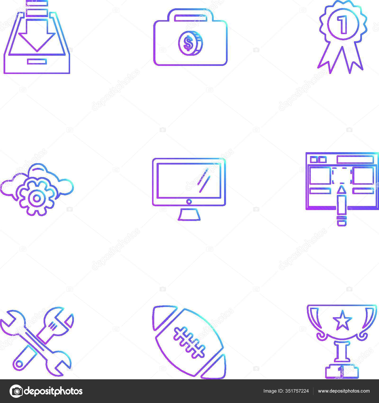 Vector Icons Isolated White Background Stock Vector Image by ...