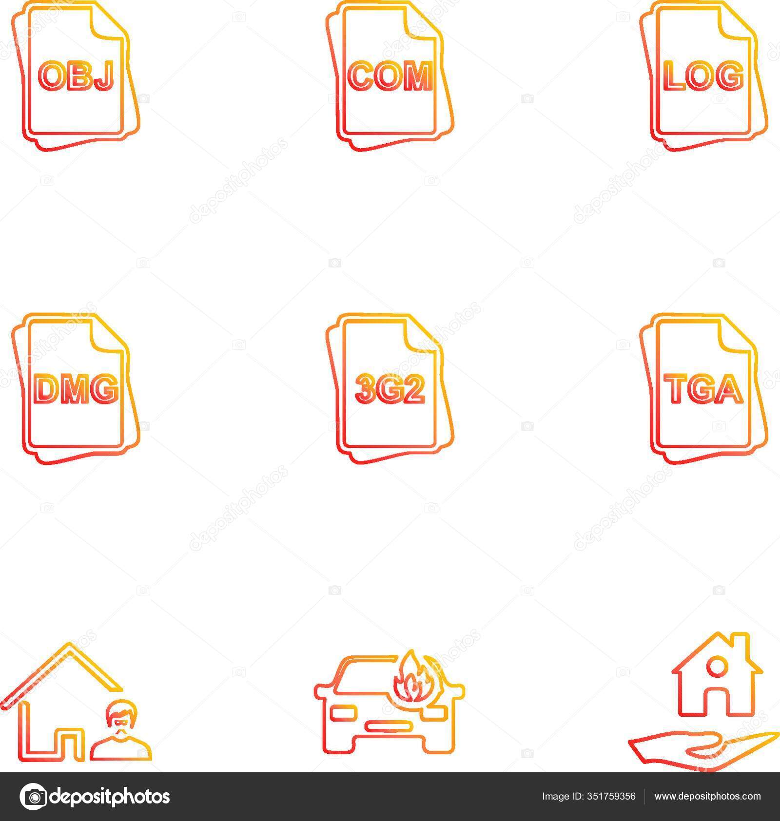 Vector Icons Isolated White Background Stock Vector Image by ...