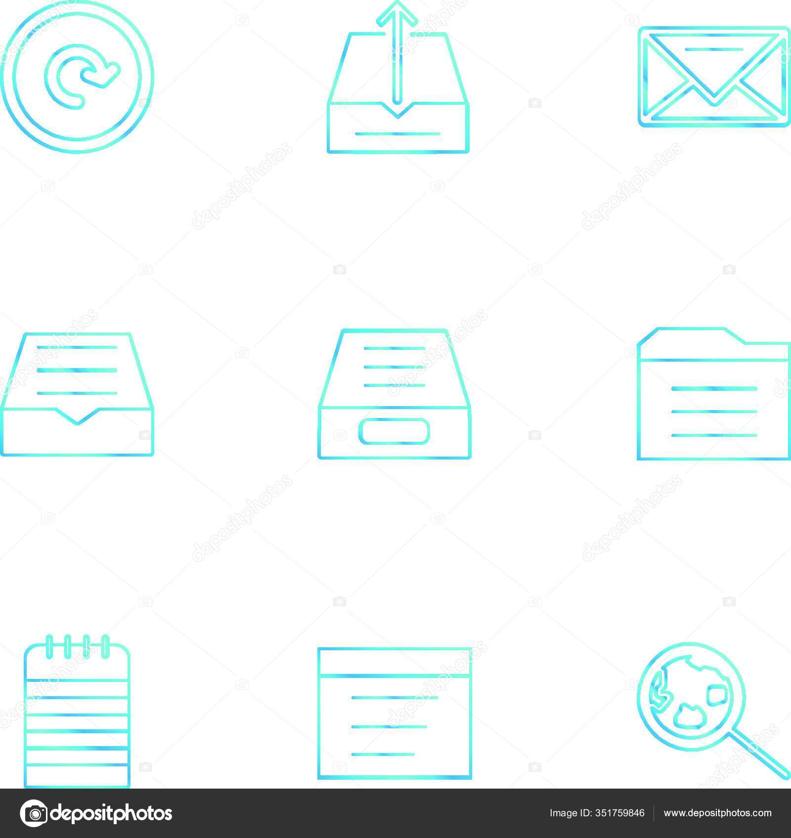 Vector Icons Isolated White Background Stock Vector by ...
