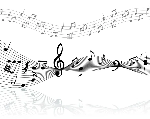Musical Notes Background Lines Vector Illustration Stock Vector Image ...