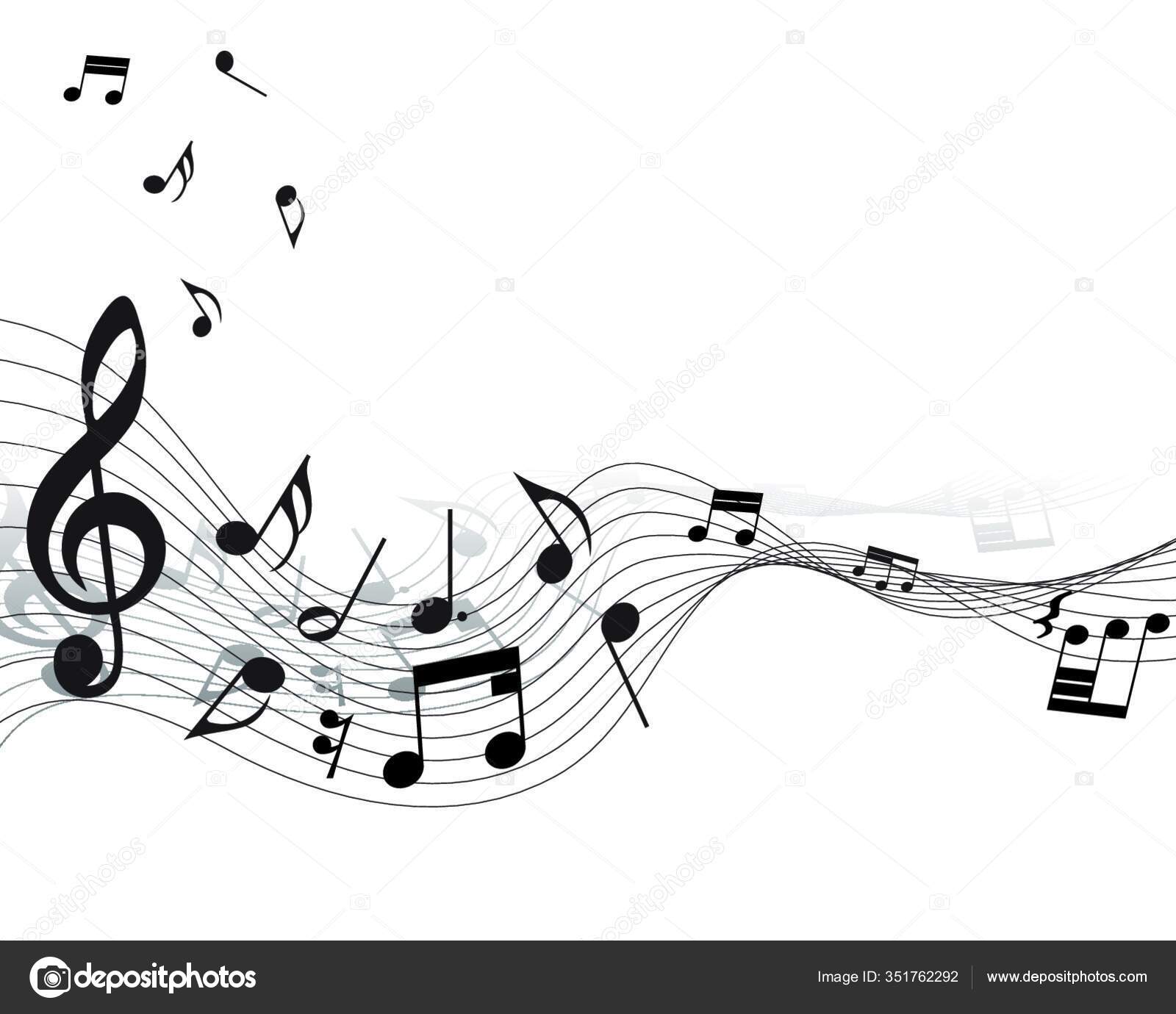 Vector Musical Notes Staff Background Design Use Stock Vector Image by ...