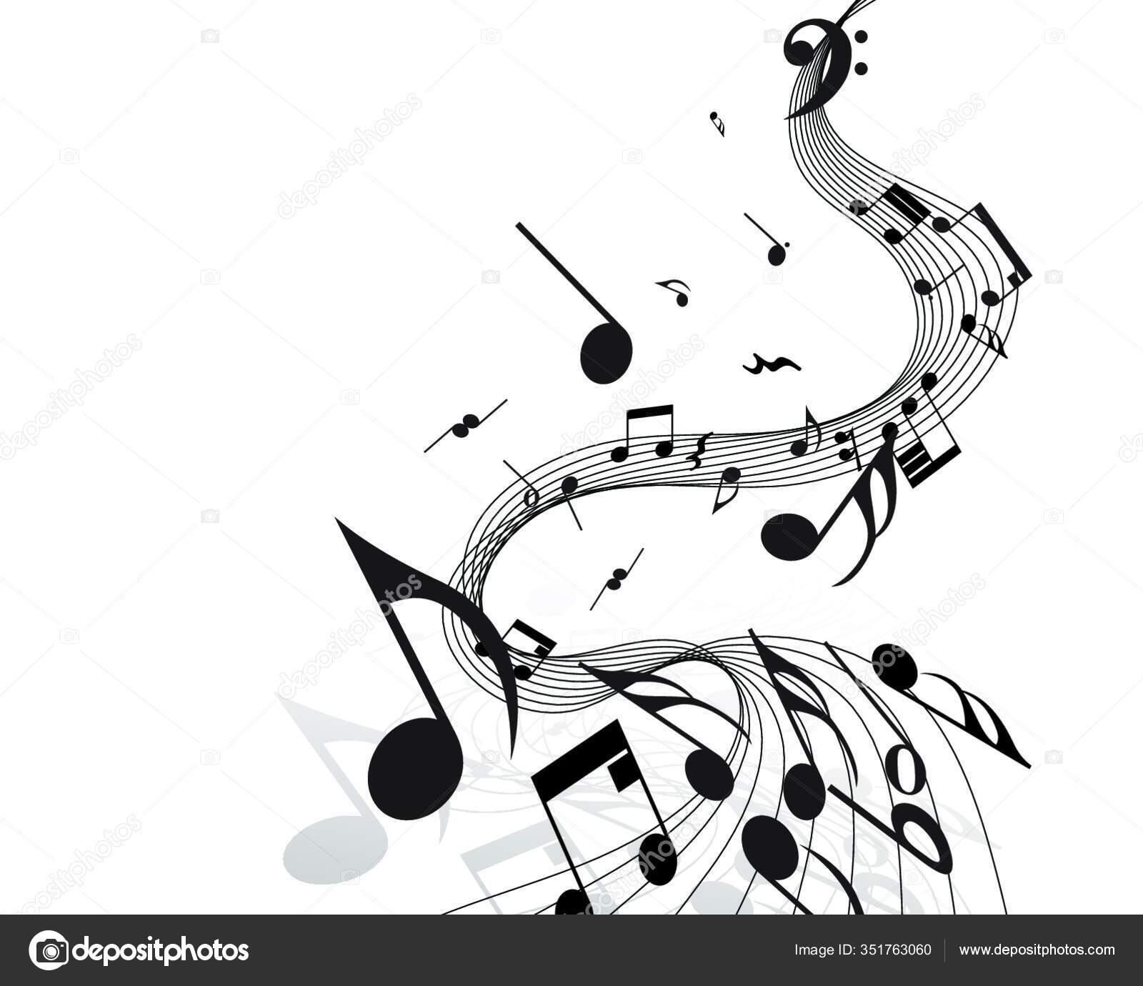 Vector Musical Notes Staff Background Design Use Stock Vector by ...