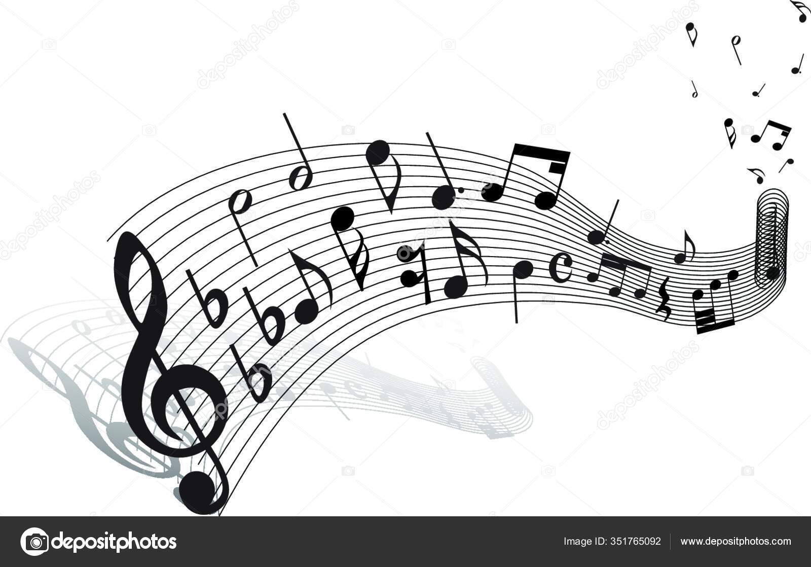 Musical Notes Staff Theme Use Web Design Stock Vector Image by ...