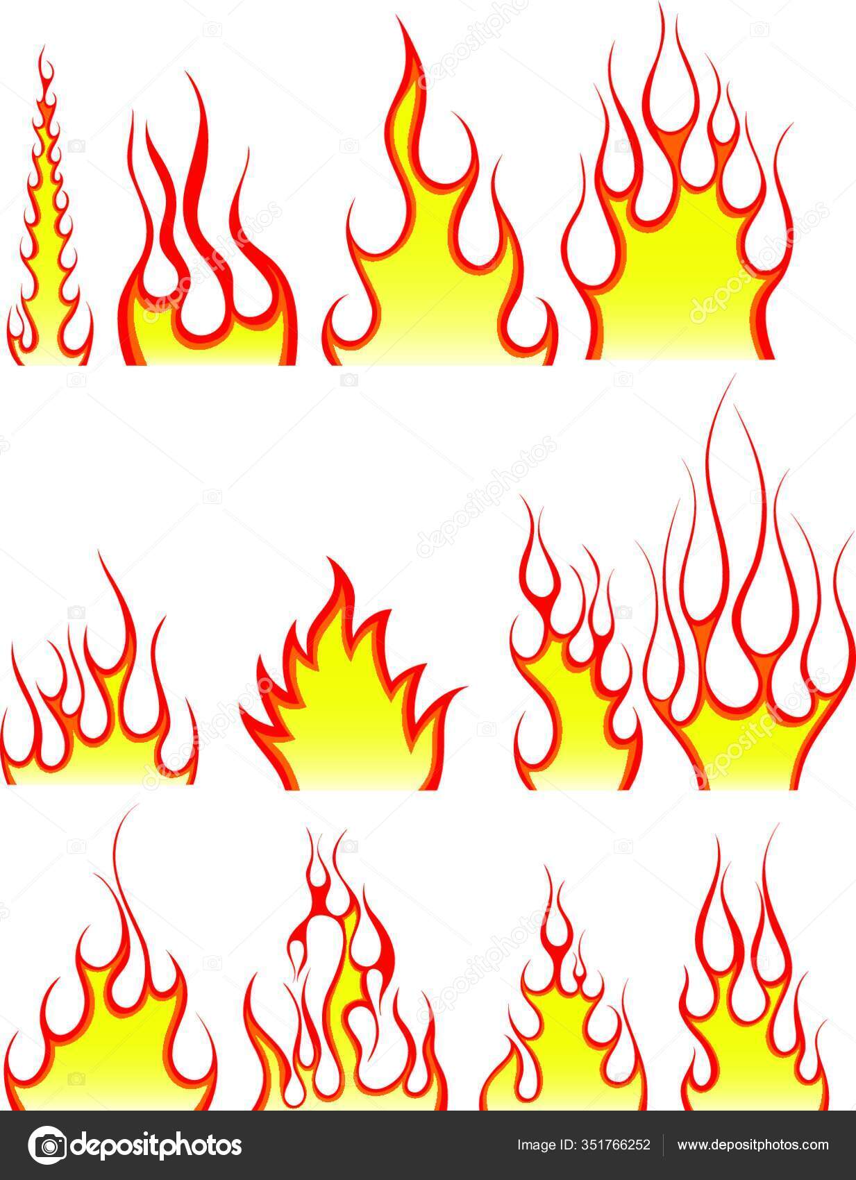 Set Different Fire Patterns Design Use Stock Vector by ...
