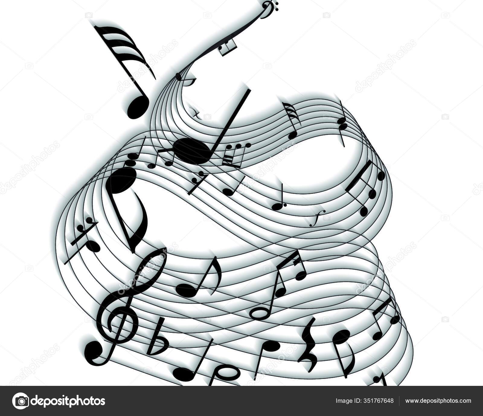 Vector Musical Notes Staff Background Design Use Stock Vector by ...