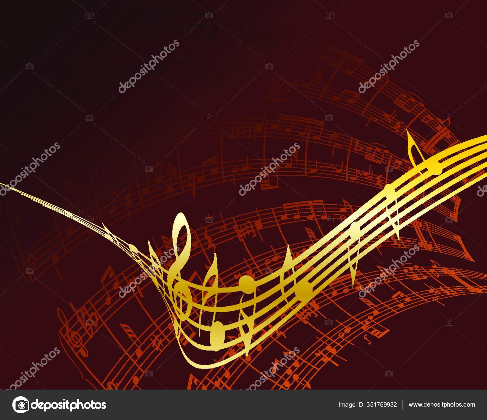 Vector Musical Notes Staff Background Design Use Stock Vector by ...
