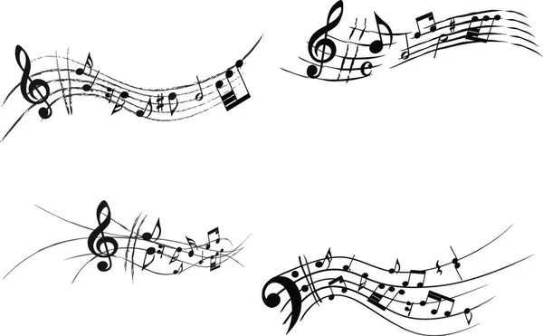 Vector Musical Notes Staff Background Design Use Stock Vector by ...