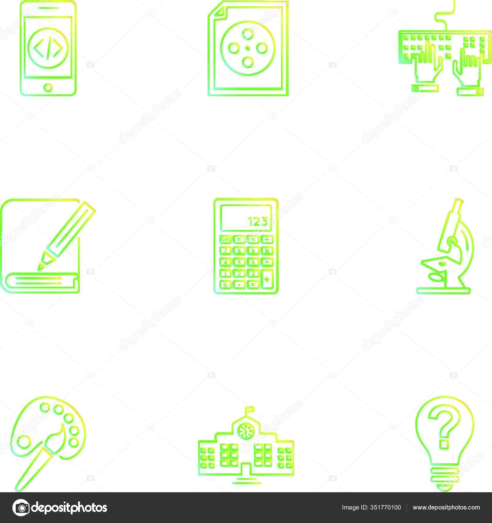 Vector Icons Isolated White Background — Stock Vector ...