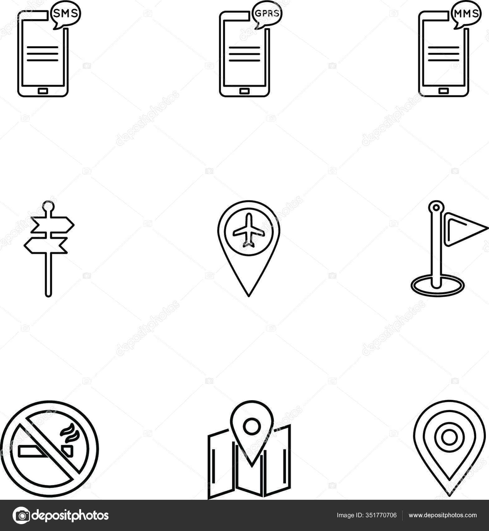 Vector Icons Isolated White Background Stock Vector Image by ...
