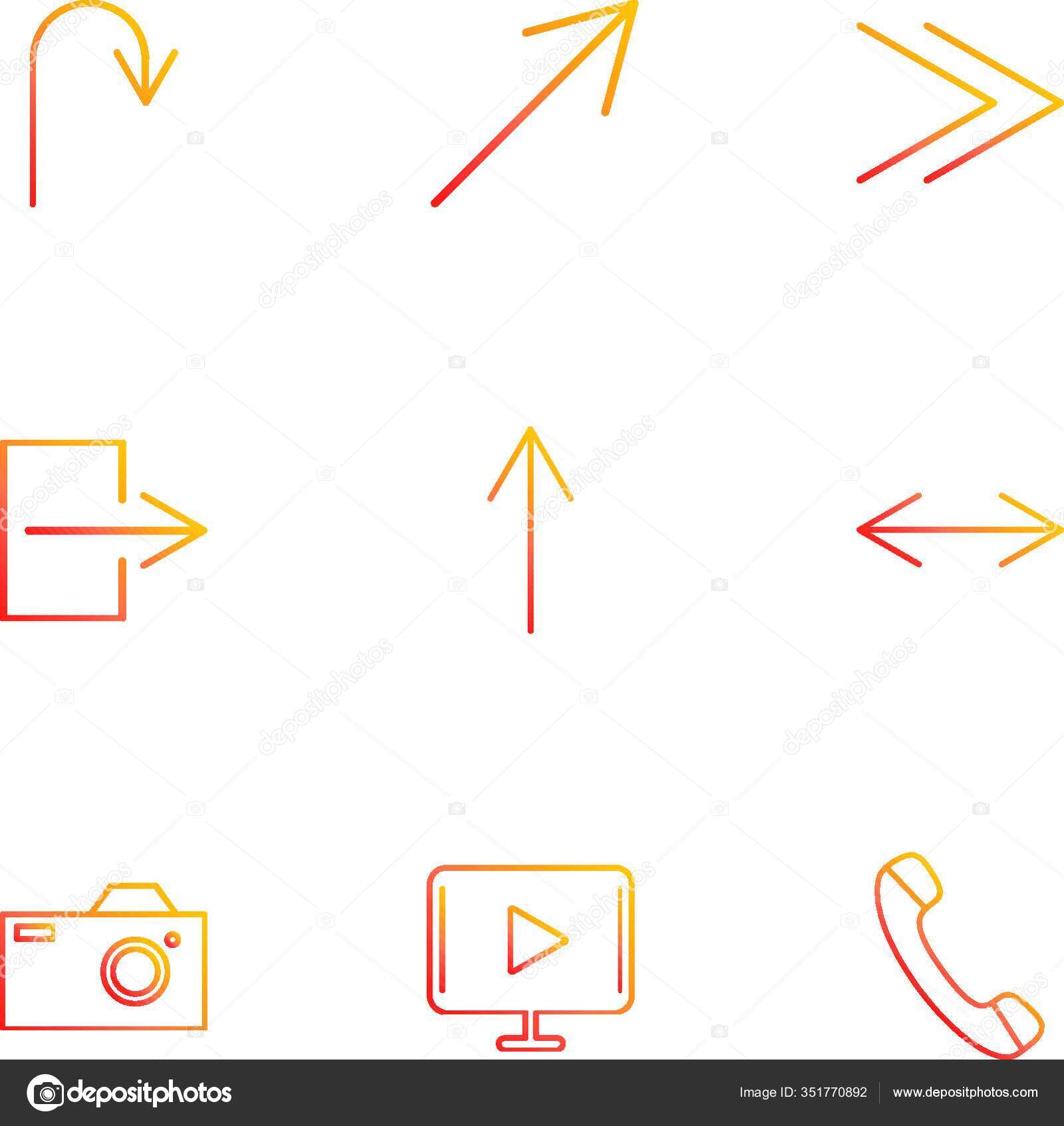 Play Camera Call Arrows Directions Avatar Download Upload Apps User ...