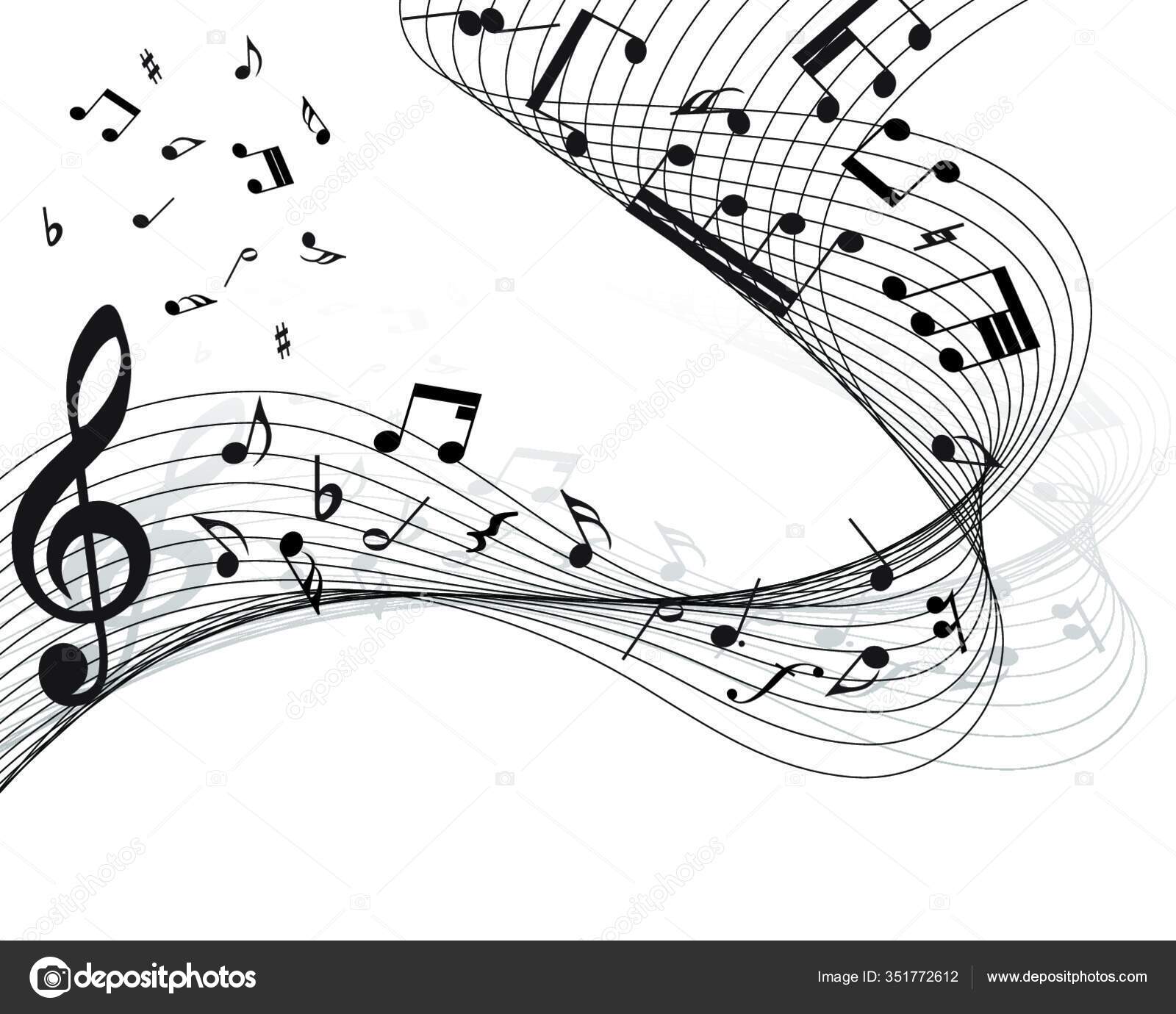 Vector Musical Notes Staff Background Design Use Stock Vector by ...