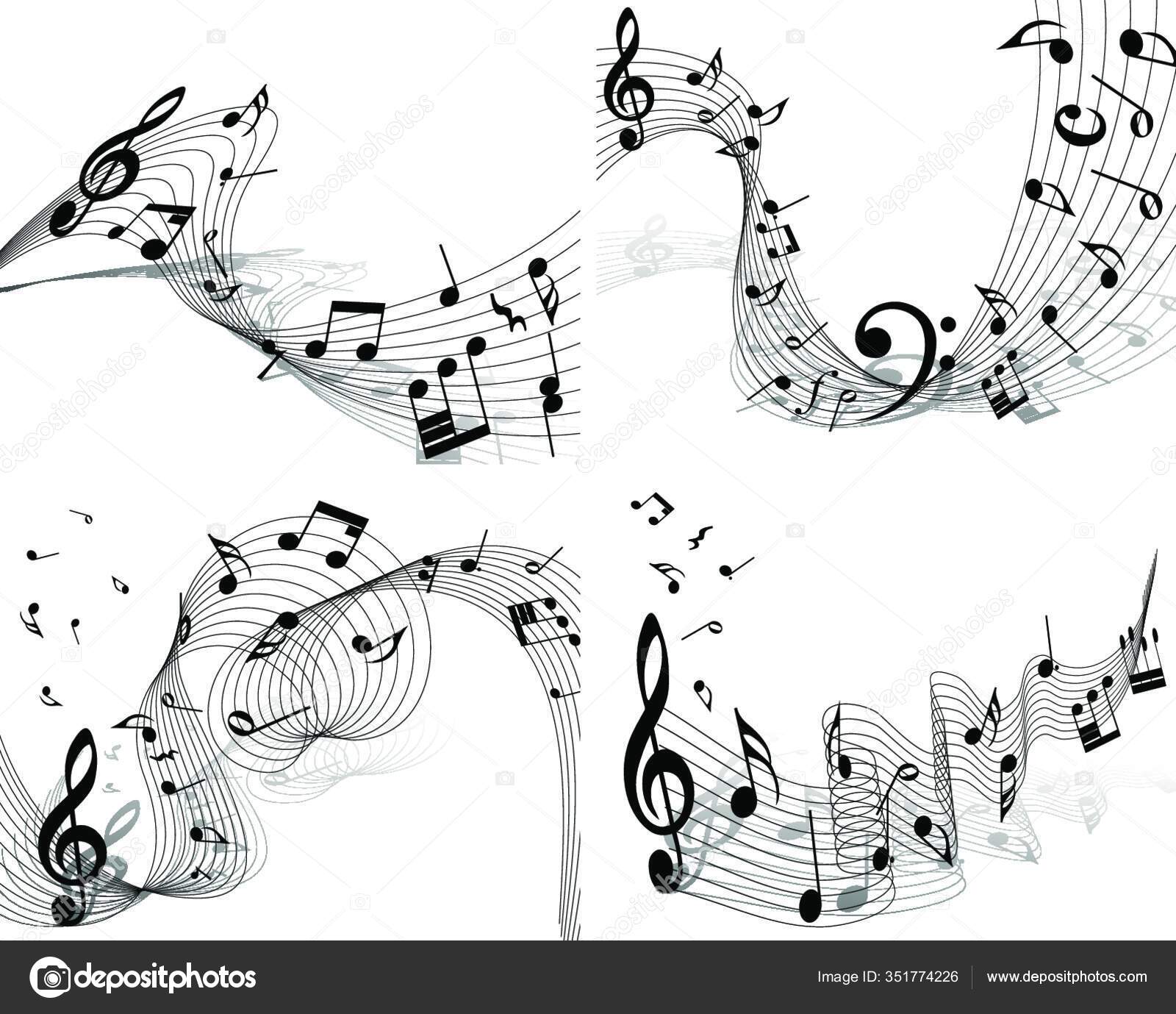 Vector Musical Notes Staff Background Design Use Stock Vector by ...