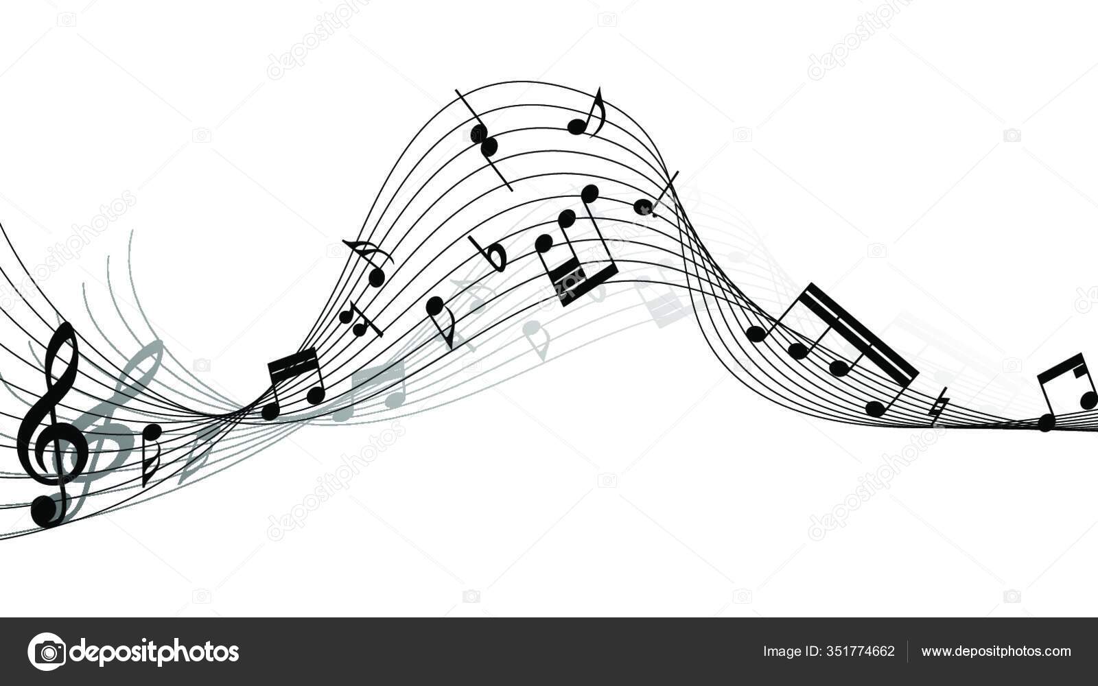Vector Musical Notes Staff Background Design Use Stock Vector by ...