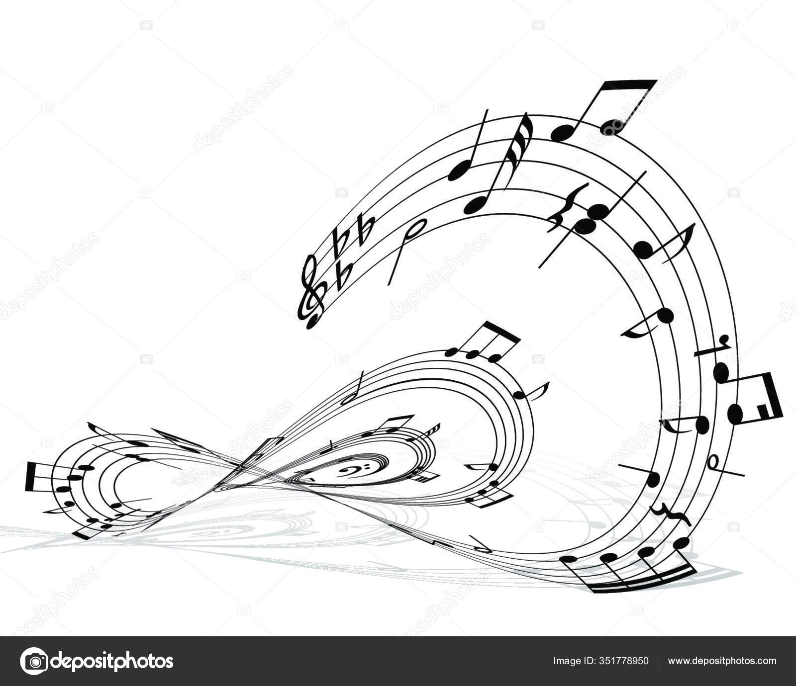 Vector Musical Notes Staff Background Design Use Stock Vector by ...