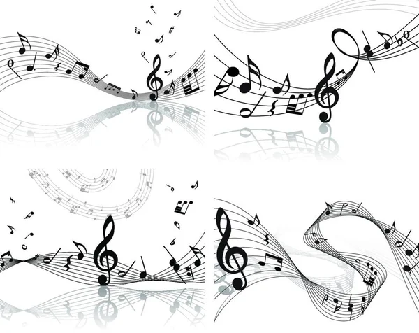 Vector Musical Notes Staff Background Design Use Stock Vector by ...