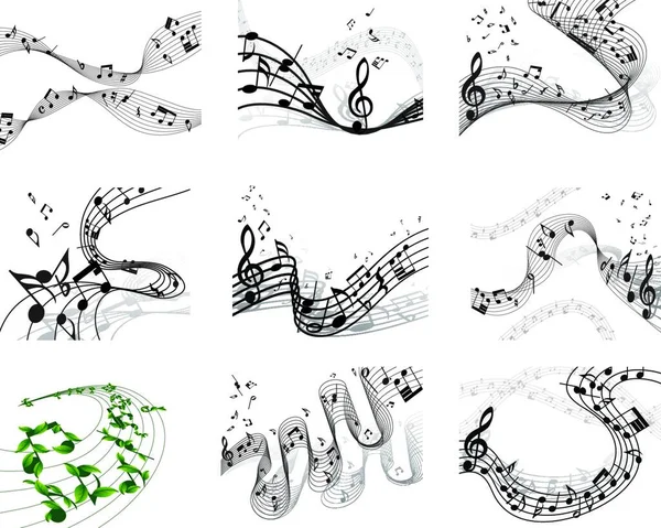 Vector Musical Notes Staff Backgrounds Set Design Use Stock Vector by ...