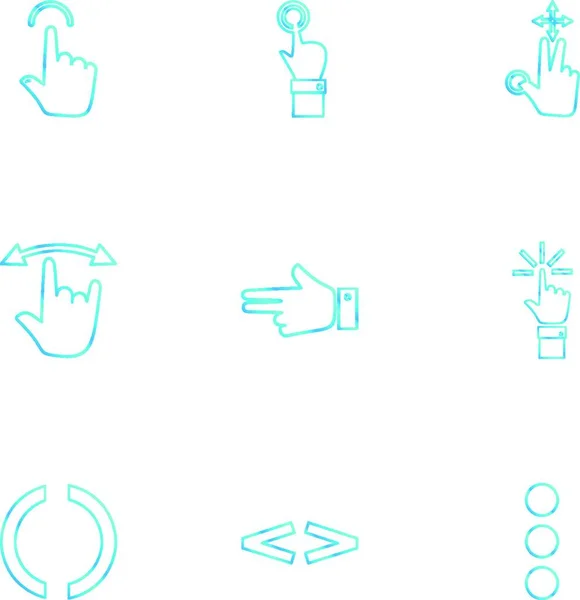 Vector Icons Isolated White Background Stock Vector By