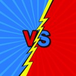 Comics vs frame. Versus lightning ray border, comic fighting due Stock ...