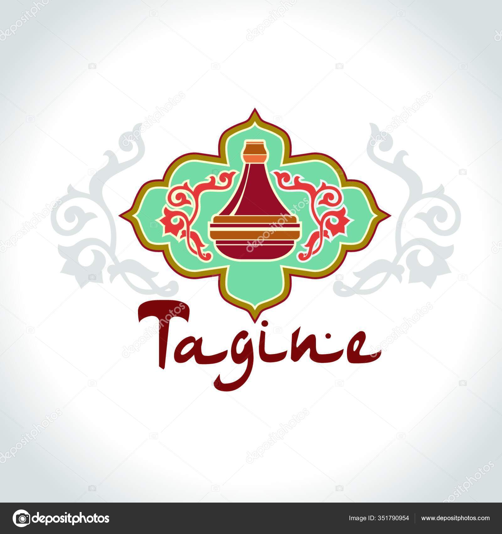 Logo Oriental Restaurant Tagine Vector Illustration Isolated White ...