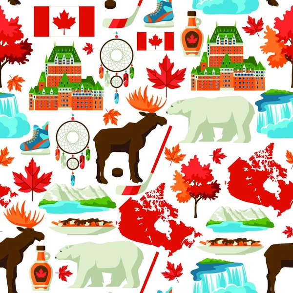 Canada Sticker Icons Set Canadian Traditional Symbols Attractions ...