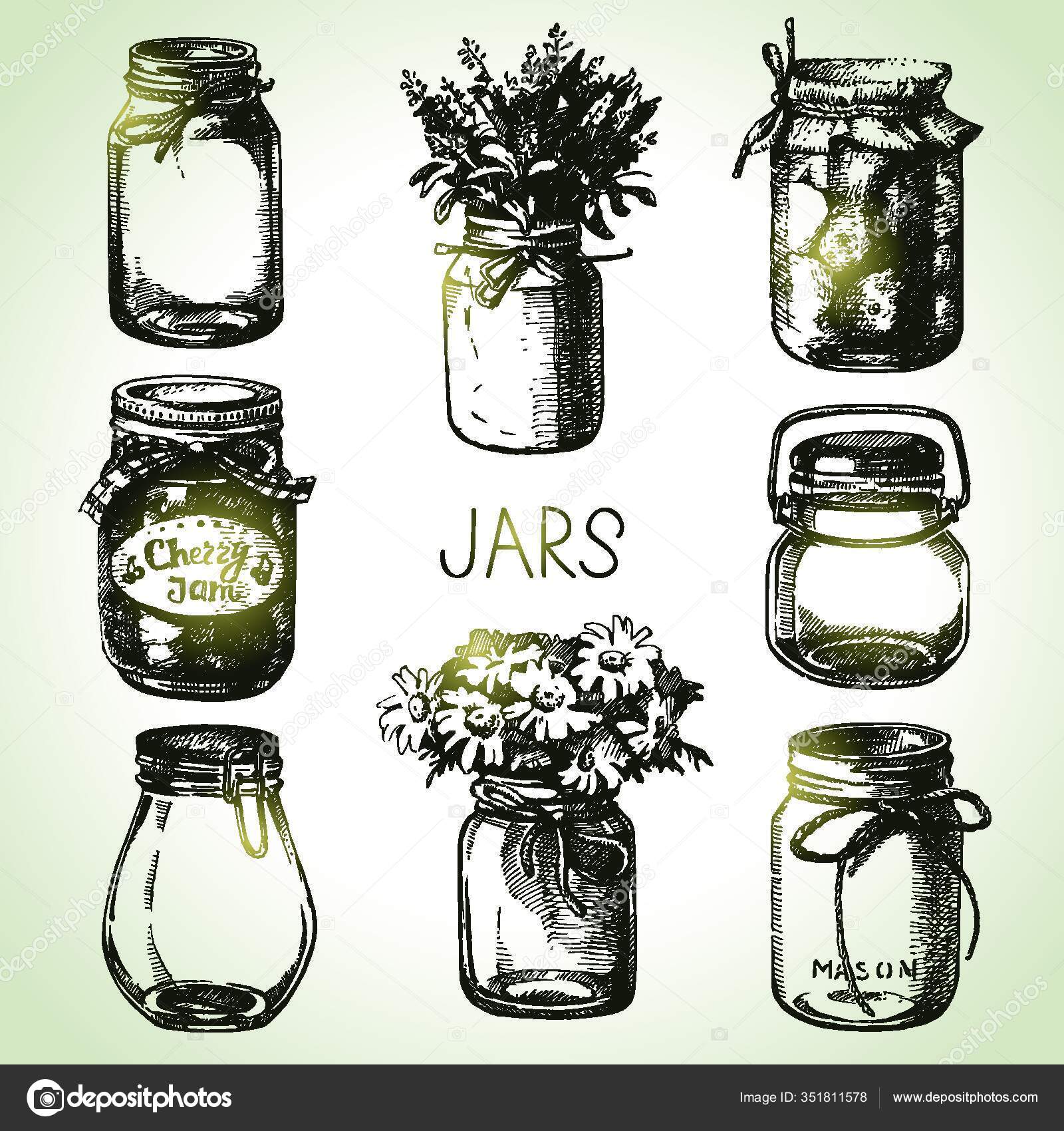 Hanging Mason Jar Vector