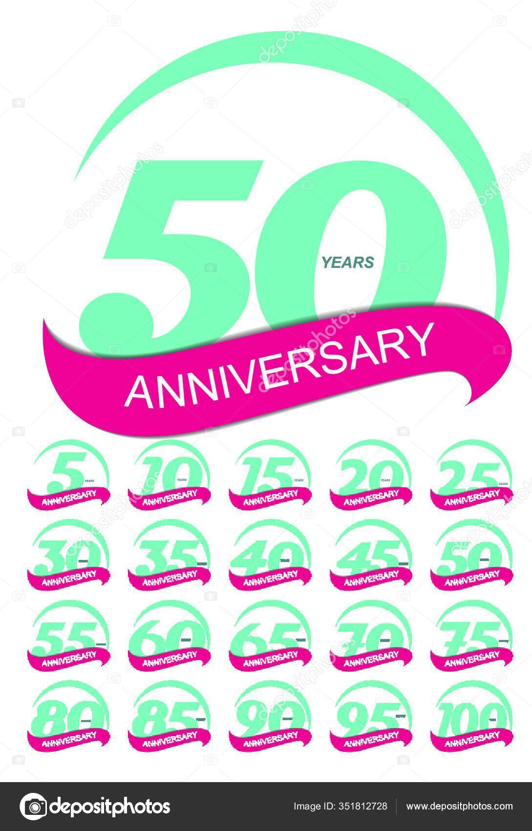 Plantilla Logo Aniversario Set Vector Ilustración Eps10 Vector de stock ...