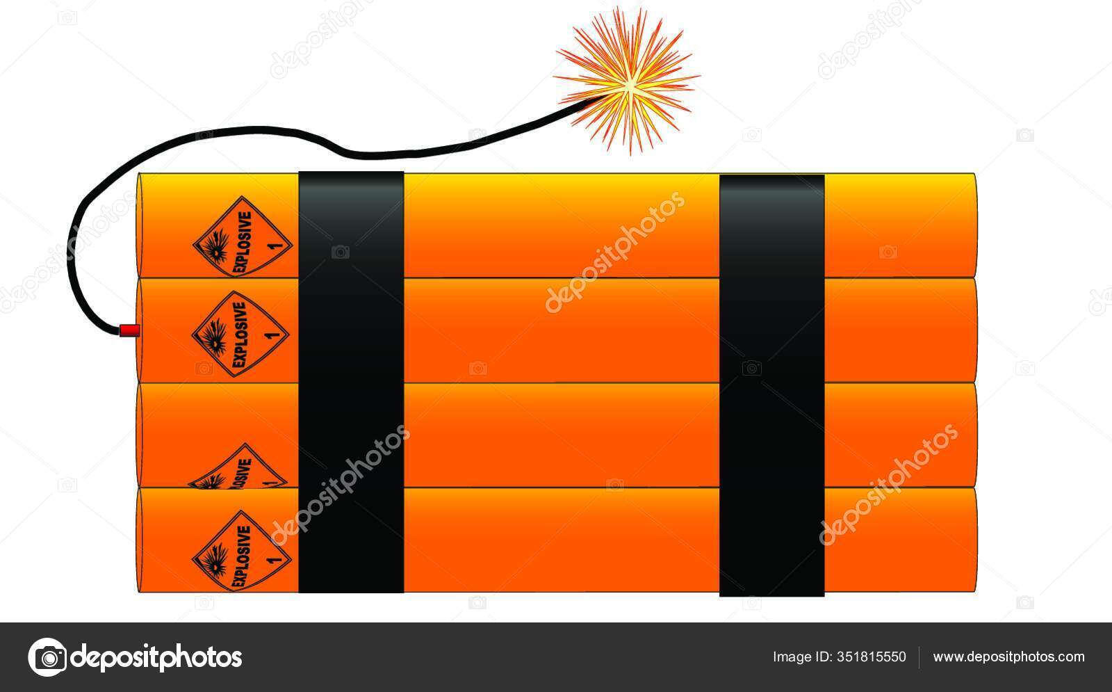 Traditional Sticks Dynamite Lit Fuse Stock Vector by ...