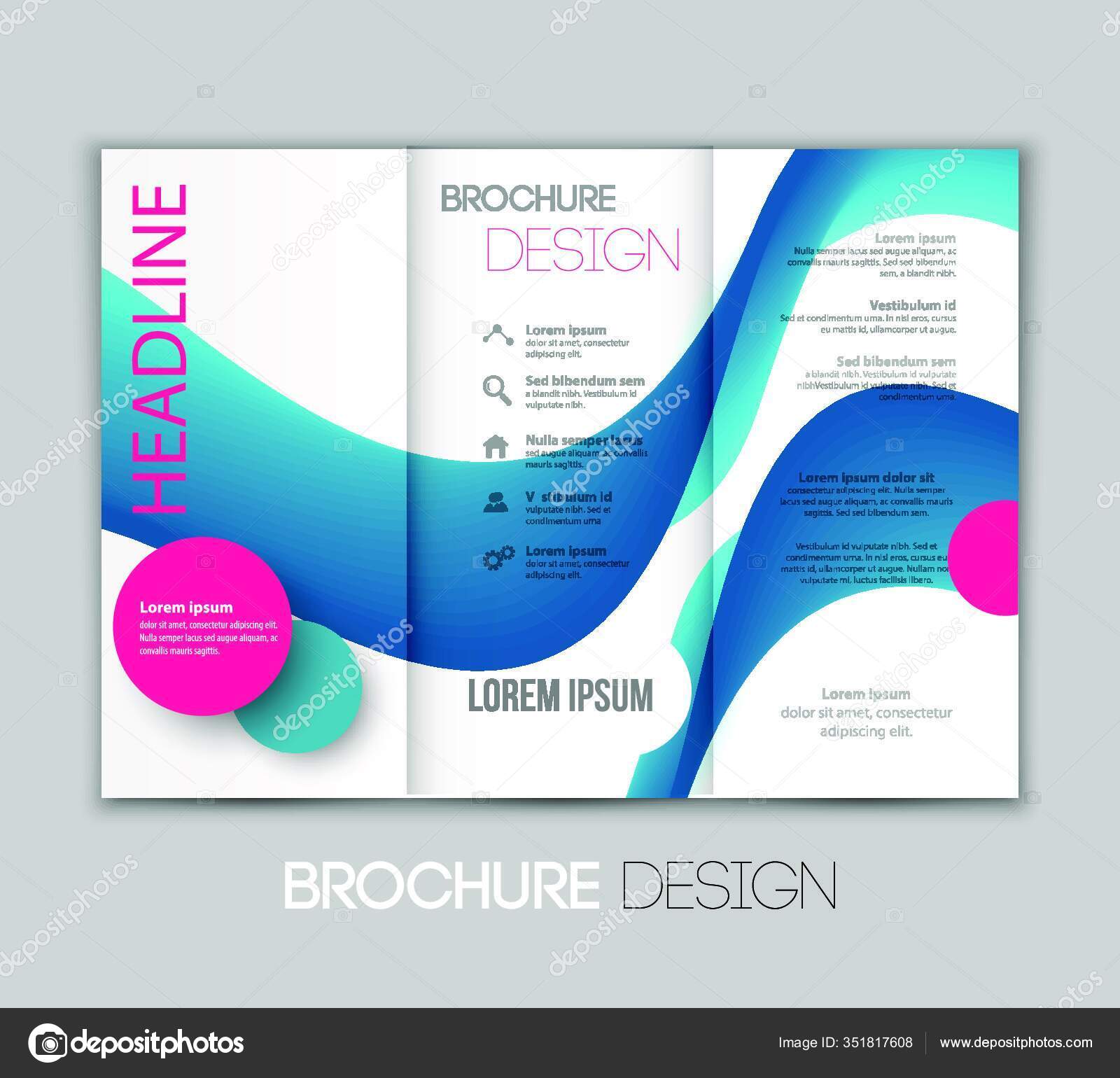 Vector Template Leaflet Design Color Lines Vector Illustration Template ...
