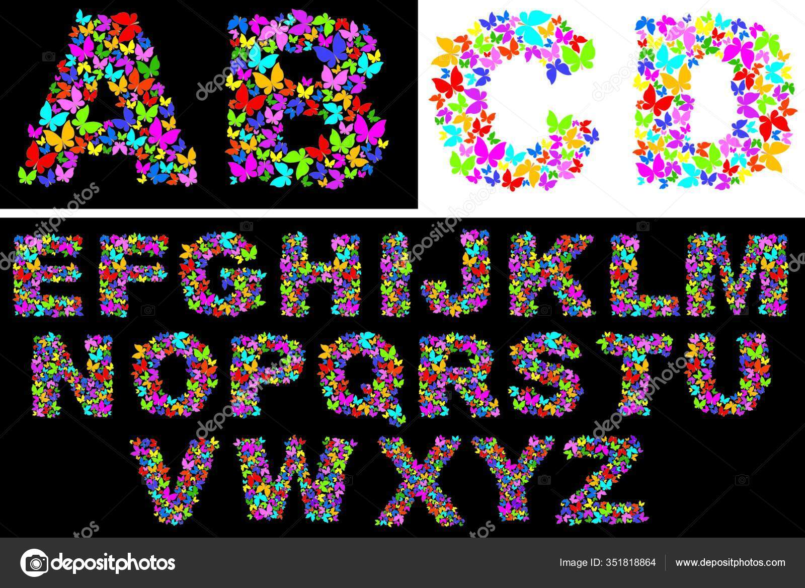 Abc Letras Del Alfabeto Tipografía Vector de stock #351818864 de ...