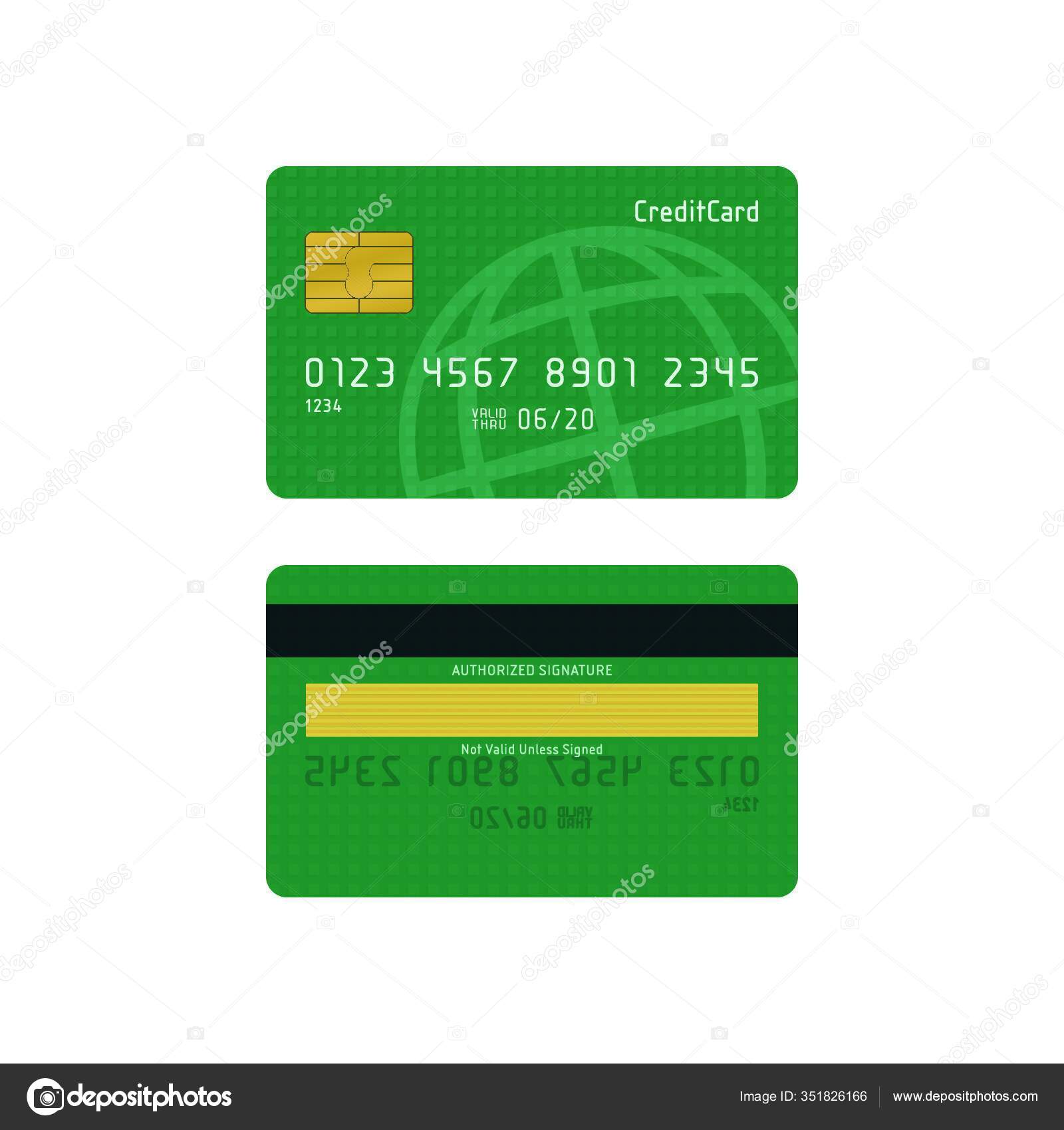 Green Credit Card Map Pattern White Background Finance Concept Design ...