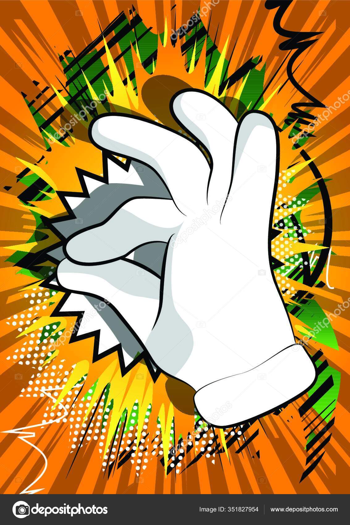 Mano Dibujos Animados Vectorial Mostrando Señal Signo Mano Ilustrado ...