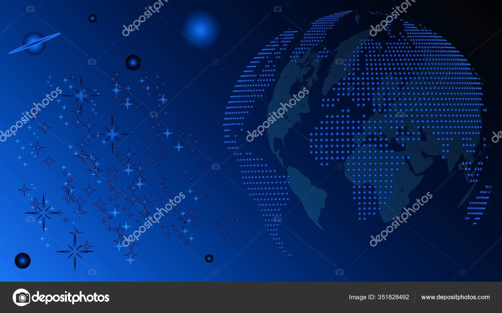 Bumi Dunia Planet Alam Semesta Latar Belakang Peta Dunia Globe Vektor ...