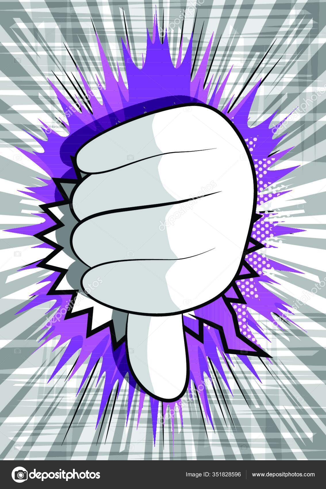 Vector Cartoon Hand Showing Dislike Illustrated Hand Sign Comic Book ...