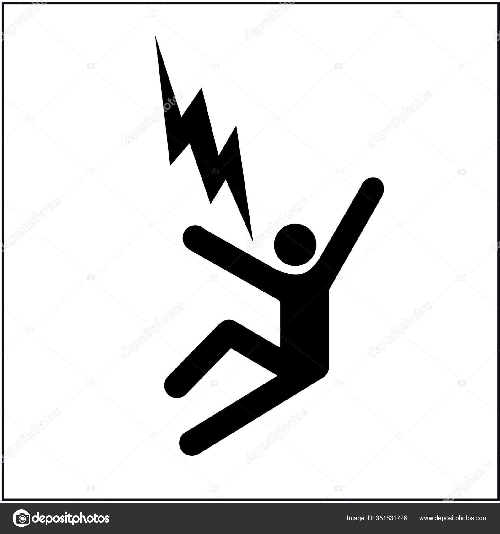 Voltage Hazard Electrocution Shock Burn Stock Vector by ...