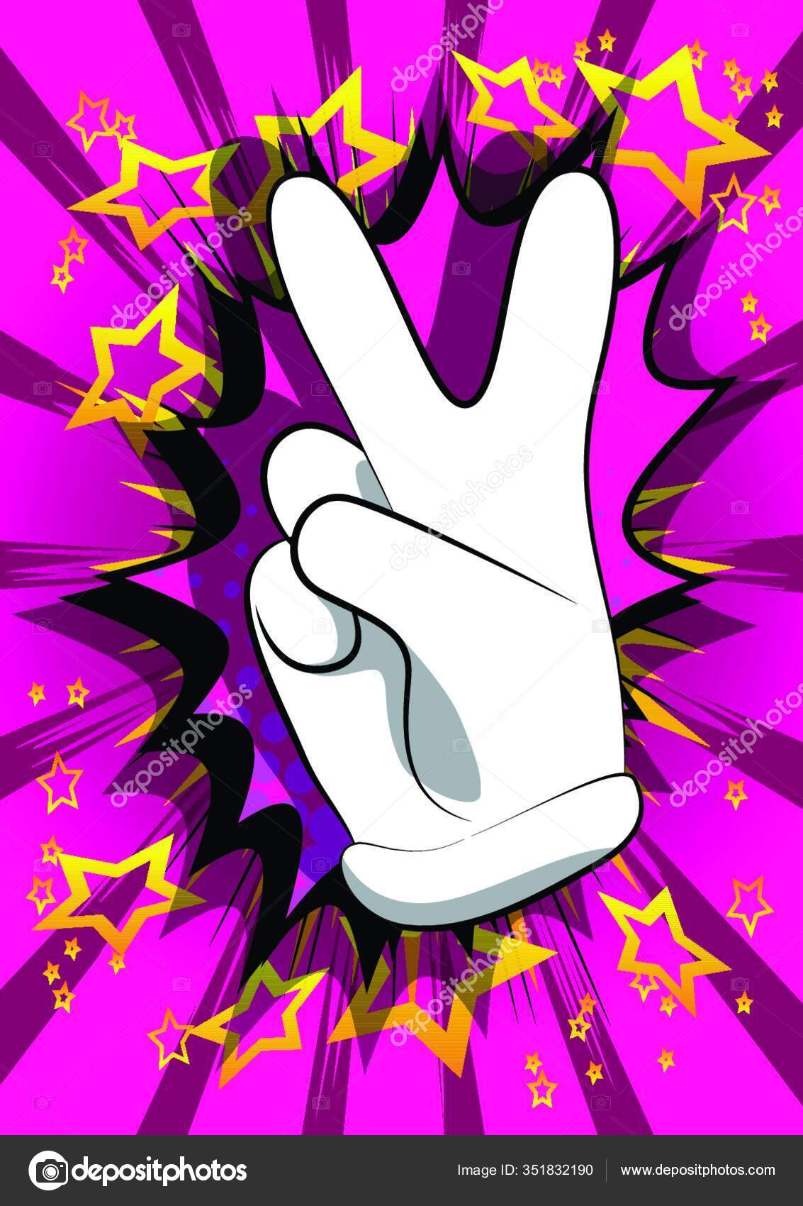 Vector Cartoon Hand Showing Sign Illustrated Hand Sign Comic Book Stock ...