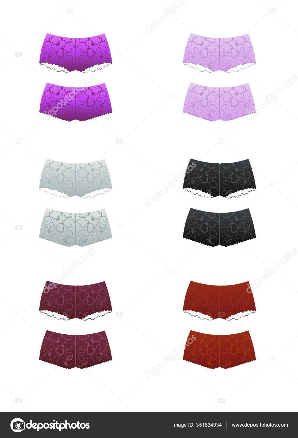 Set Female Pants Isolated White Background Vector Stock Vector by ...