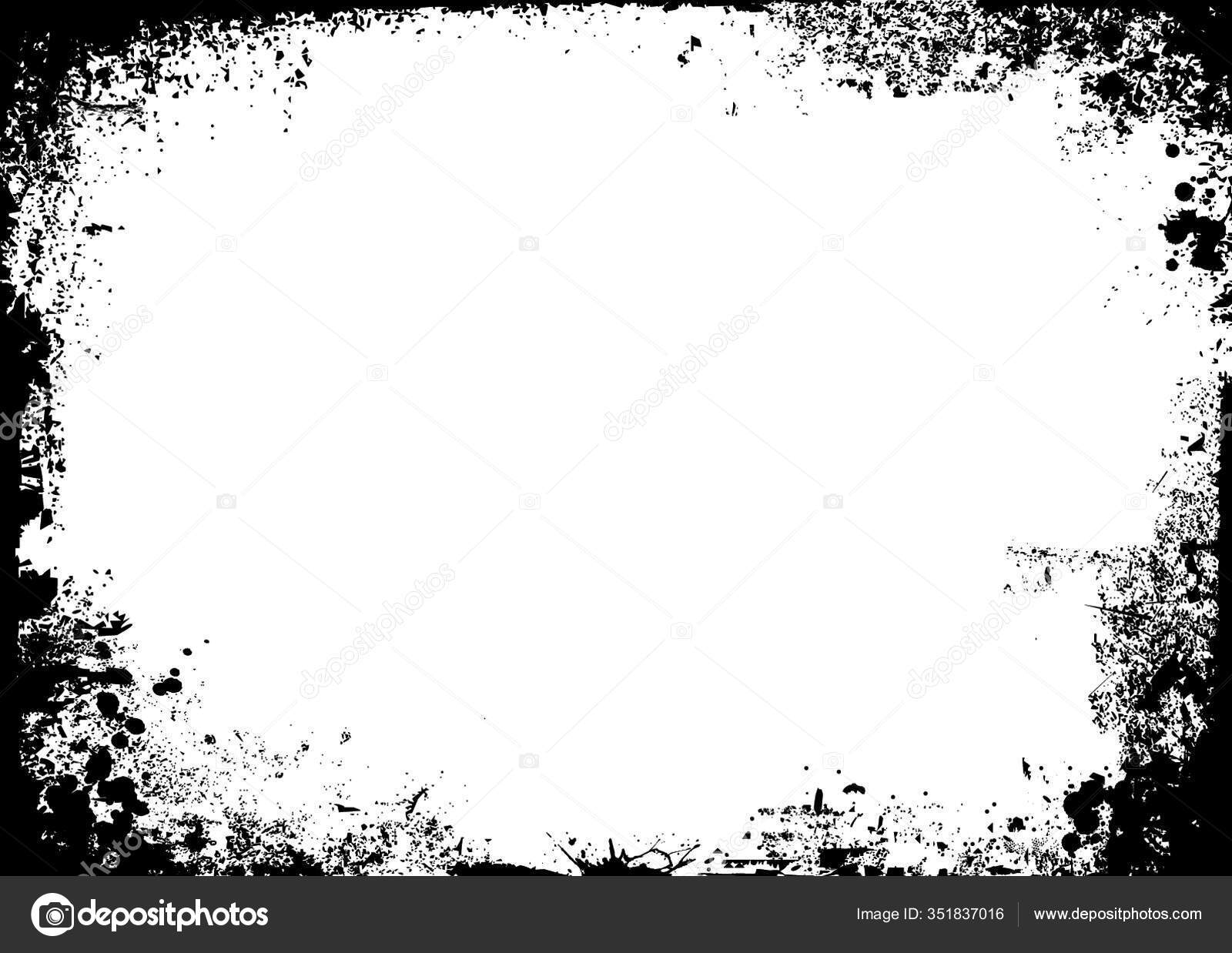 Black White Ink Splat Border Landscape Stock Vector by ...