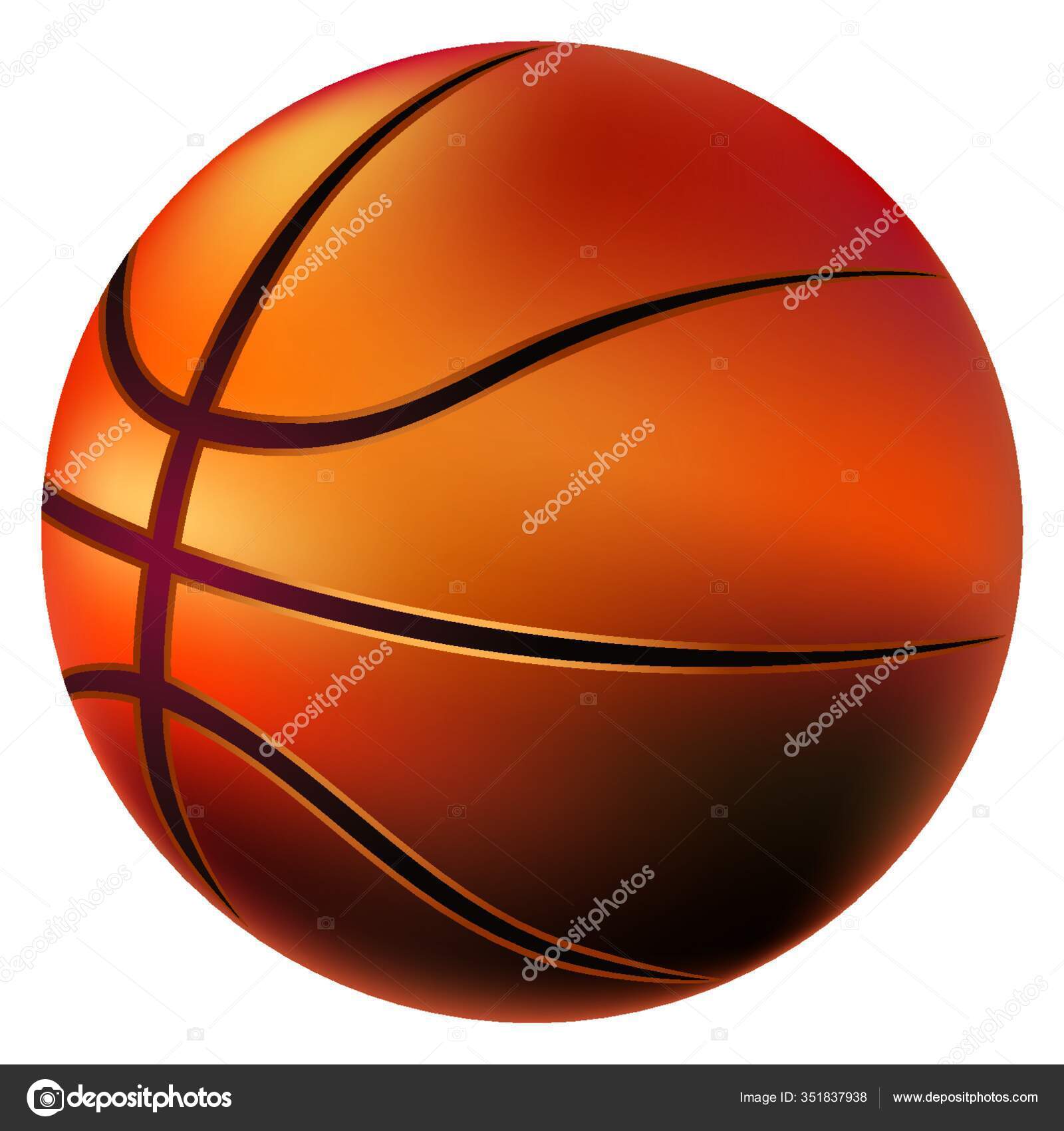 Isolated Basketball Ball White Background Stock Vector by ...