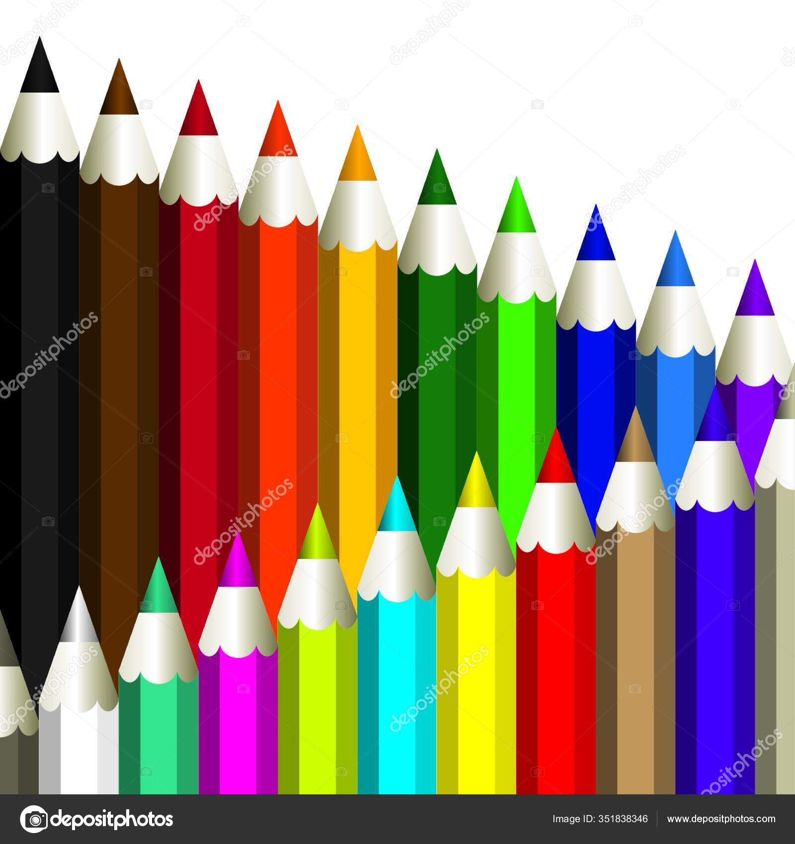Colored Pencils White Background Stock Vector by ©PantherMediaSeller ...