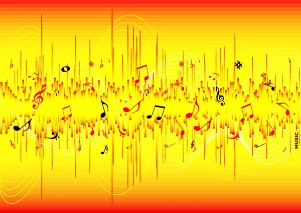 Abstract design background with colorful music notes — Stock Vector ...